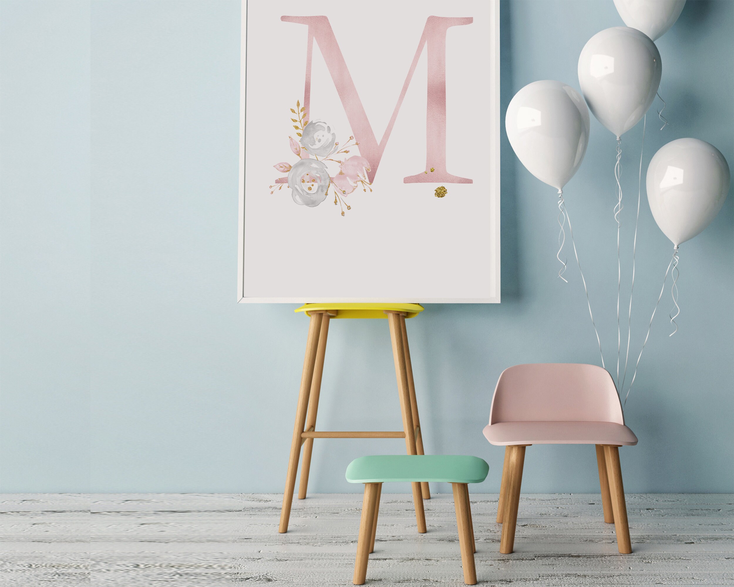 Girl Decor For Bedroom Monogram Letter M Wall Decor Letter M | Etsy