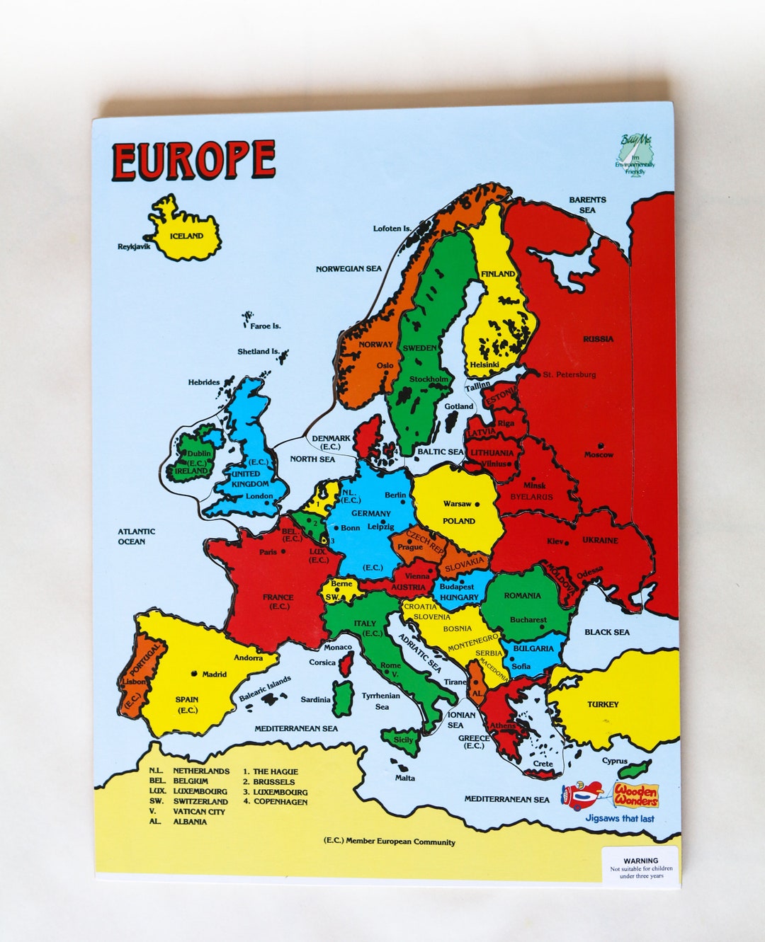 Jigsaw Map of Europe - Etsy