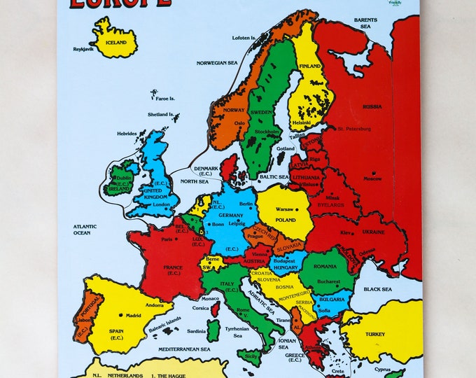 Various Sizes Poster Educational Learning Resource Europe Map of Europe ...