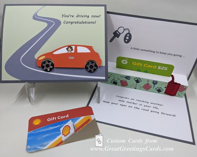 New Driver Congratulations Gift Card Holder Card, New Driver's License ...