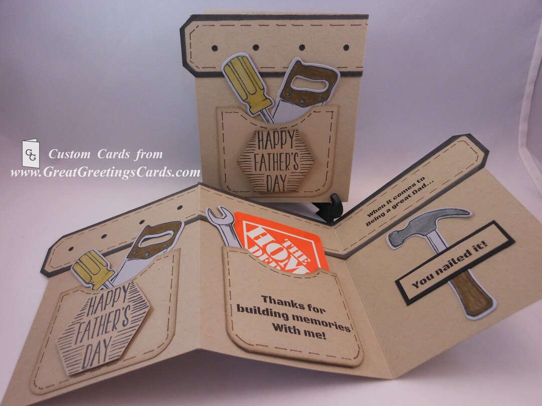 Fathers Day Card Tool Belt Fathers Day Tool Belt Gift Card - Etsy