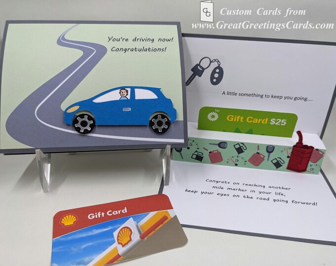 New Driver Congratulations Gift Card Holder Card, Driver's License ...