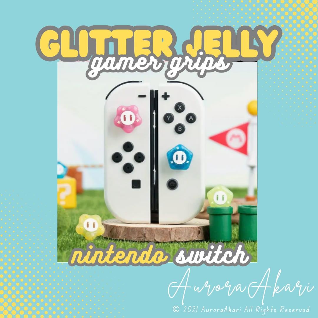 Nintendo Glitter Jelly Shaped Gamer Grips I Thumb Grips I Switch Oled ...