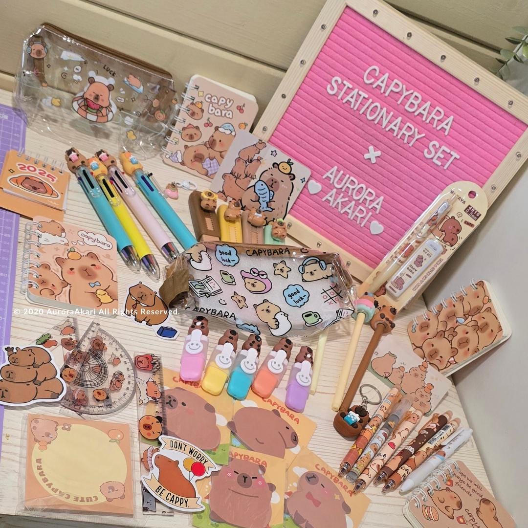 Cute Personalised Capybara Themed Stationery Gift Set Boxes I Simple ...