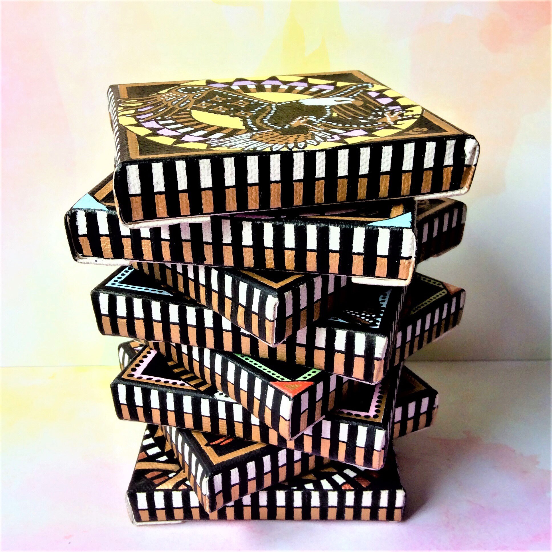 BE FIERCE, 4 x 4, Be Free Collection, Pintura acrílica sobre lienzo ...