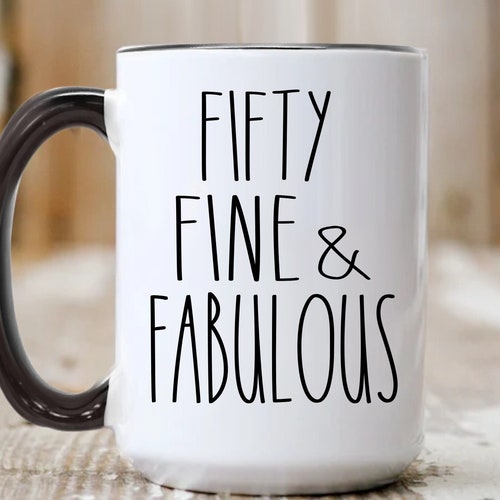 Fifty Fine & Fabulous 50th Birthday for Women Gift Idea Fifty - Etsy