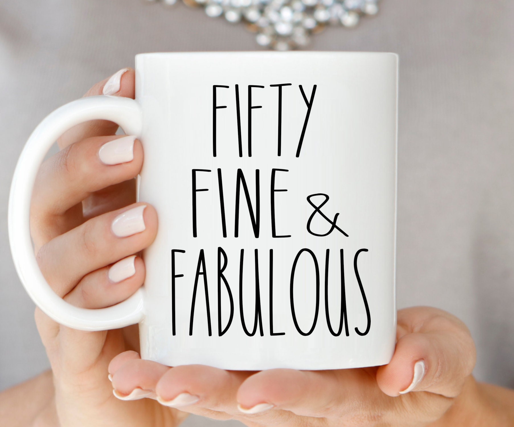 50th Birthday Mug for Women: Fifty Fine & Fabulous Gift - Etsy