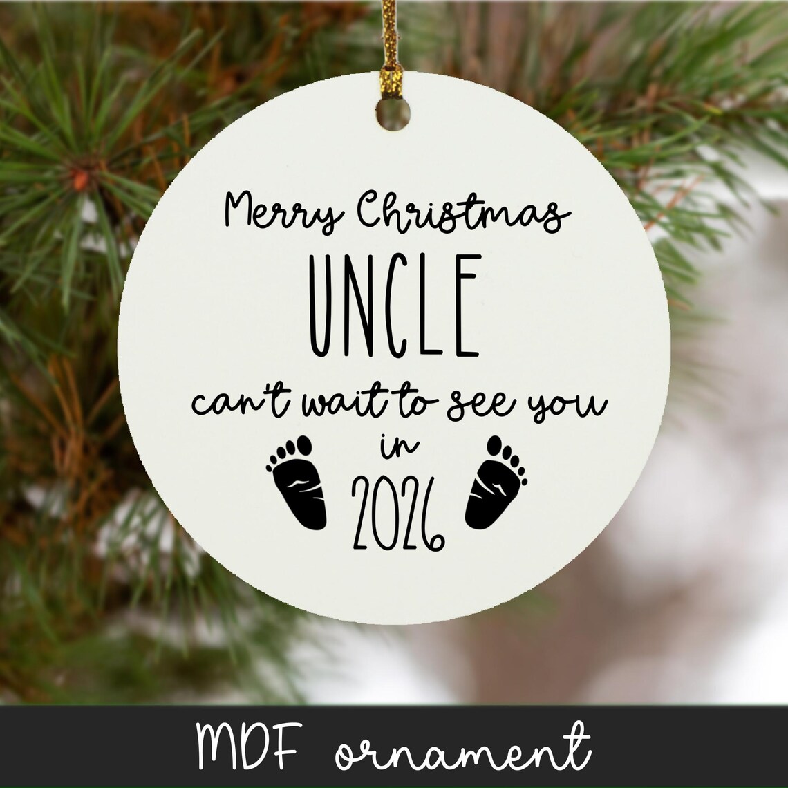 New Uncle Ornament Brother Promoted to Uncle Baby Announcement, Baby ...
