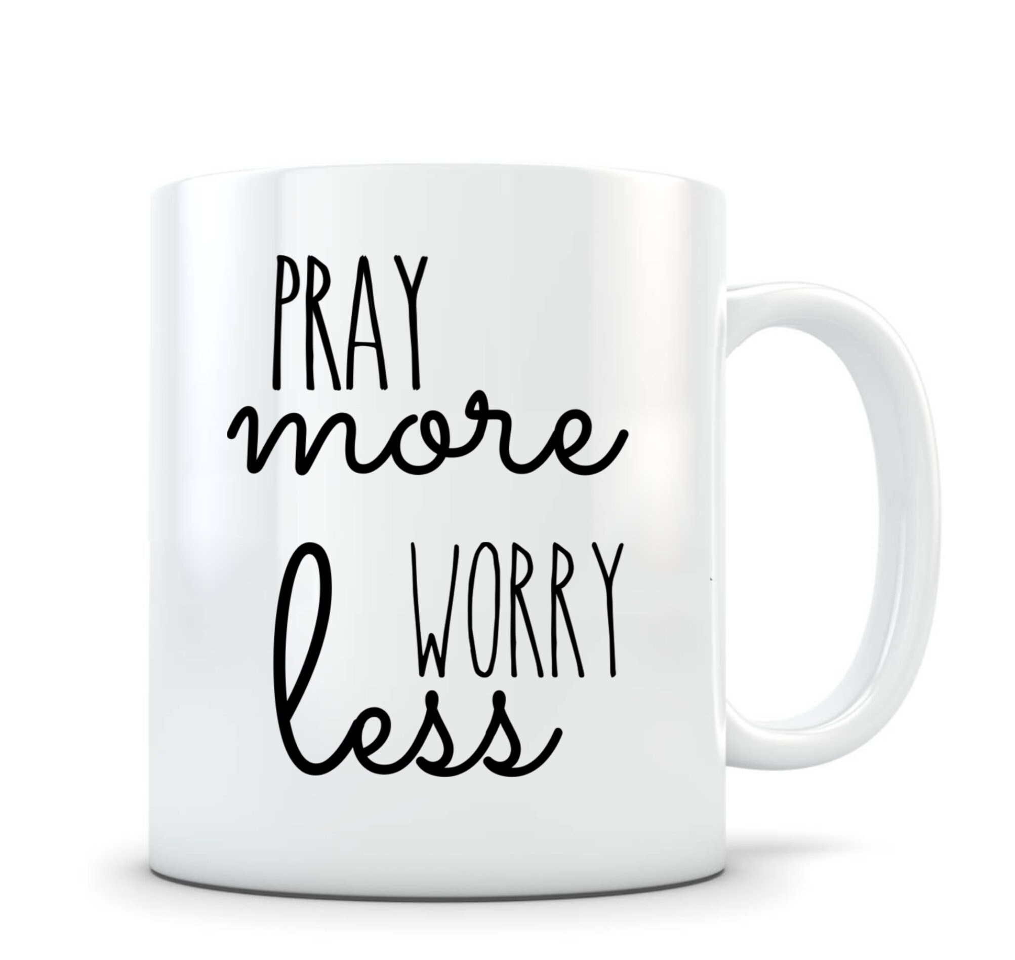 Pray More Worry Less Mug Faith over Fear Inspriational Gift | Etsy