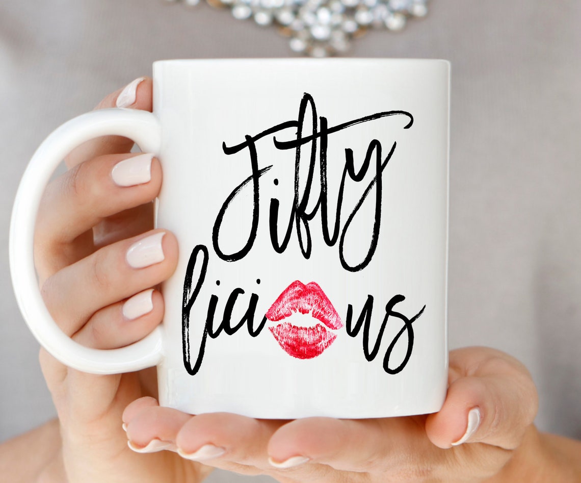 50th Birthday Gift for Women Fifty Licious Mug for Her 50 | Etsy