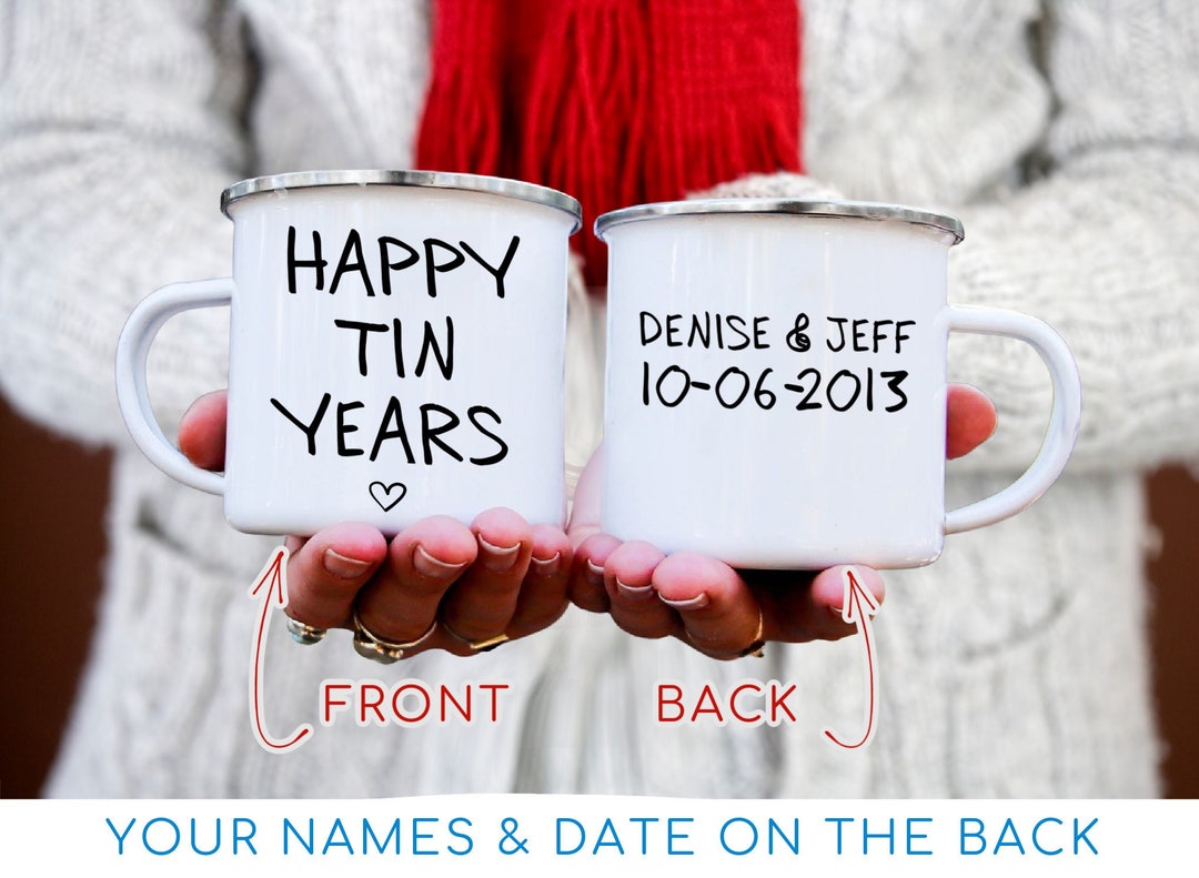 10th Anniversary Tin Years Camp Mug,his and Hers Personalized 10th ...