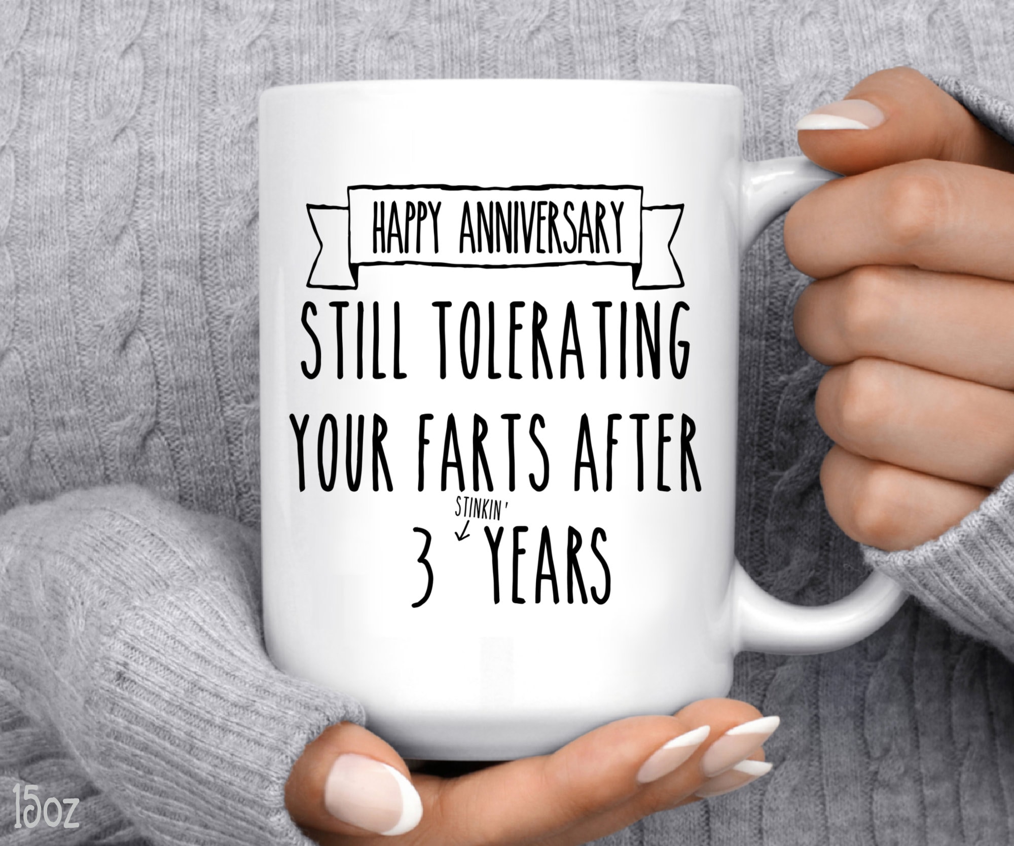 3rd Anniversary Gifts for Boyfriend Funny Three Years Mug Fart - Etsy