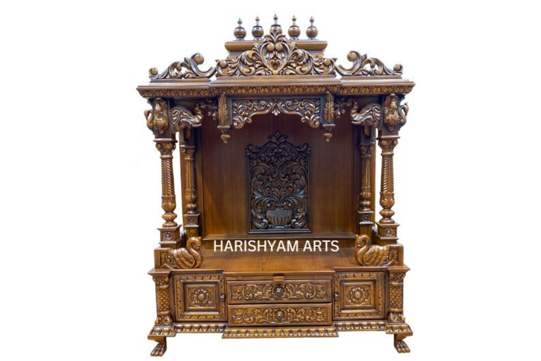 Buy Beautiful Teak Wooden Temple / Altar With Swans 462166 Inches - Etsy
