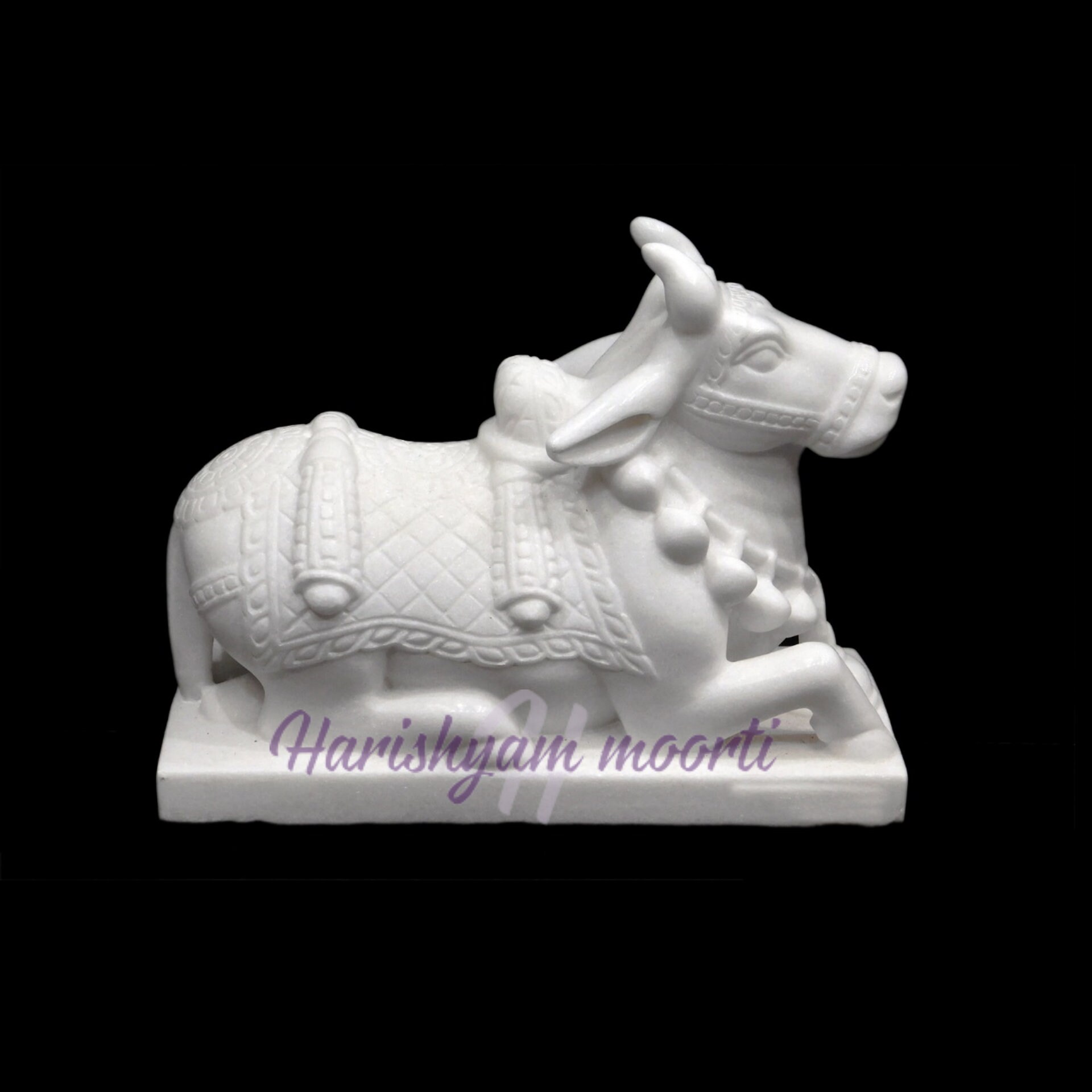 White Pure Marble Nandi Statue for Worship Gatekeeper of - Etsy