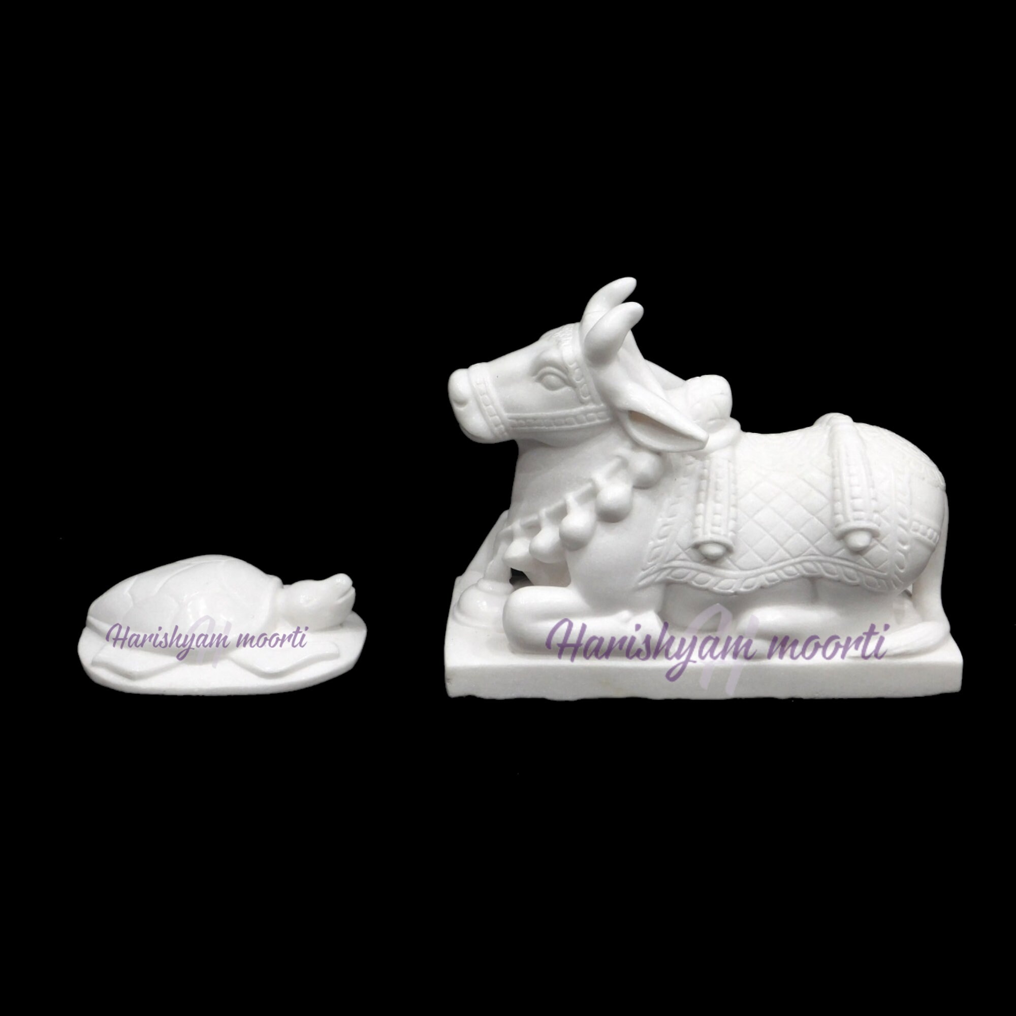 White Pure Marble Nandi Statue for Worship Gatekeeper of - Etsy