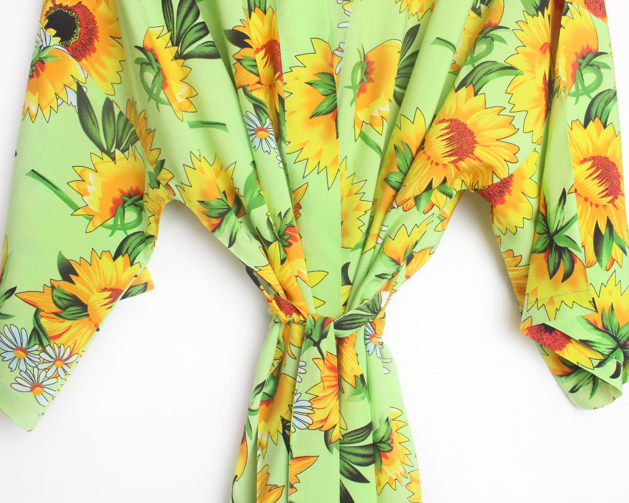 Sunflower-green Floral Robe bridesmaid Robe-bridal | Etsy