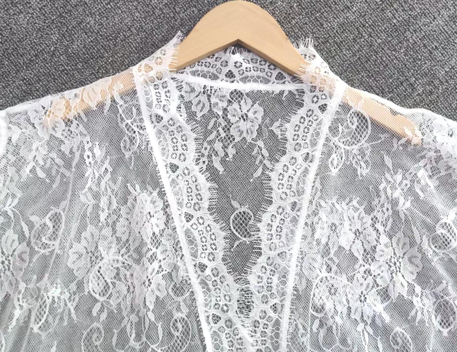 White Lace Robe: Women's Kimono Longer Style Bridal Robe - Etsy