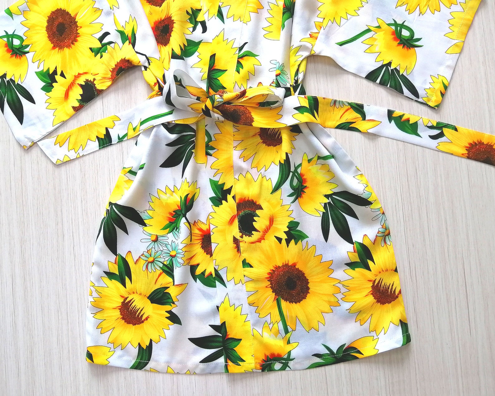 White Sunflower Robe Women Kimono Robe bridesmaid Lace - Etsy