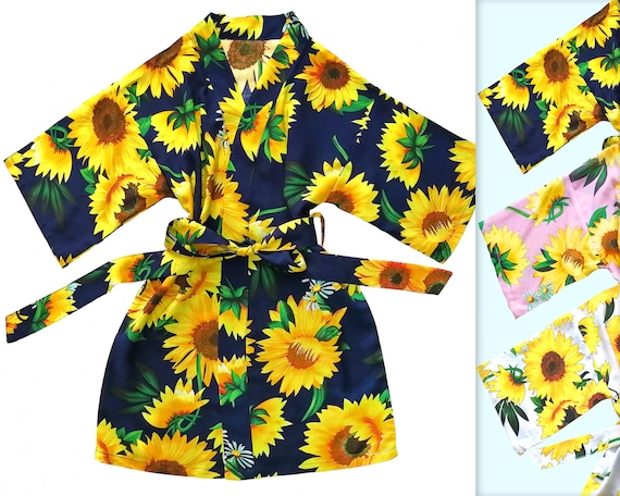Sunflower Robe Women Kimono Robe-Bridesmaid Floral | Etsy