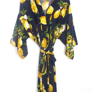 Yellow Floral Robes-white Floral Robe-bridesmaid Robes-kimono Robes ...