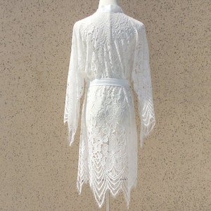 White Lace Robe Women Kimono Robe-bridal Robe Bridal Gift-bridesmaid ...