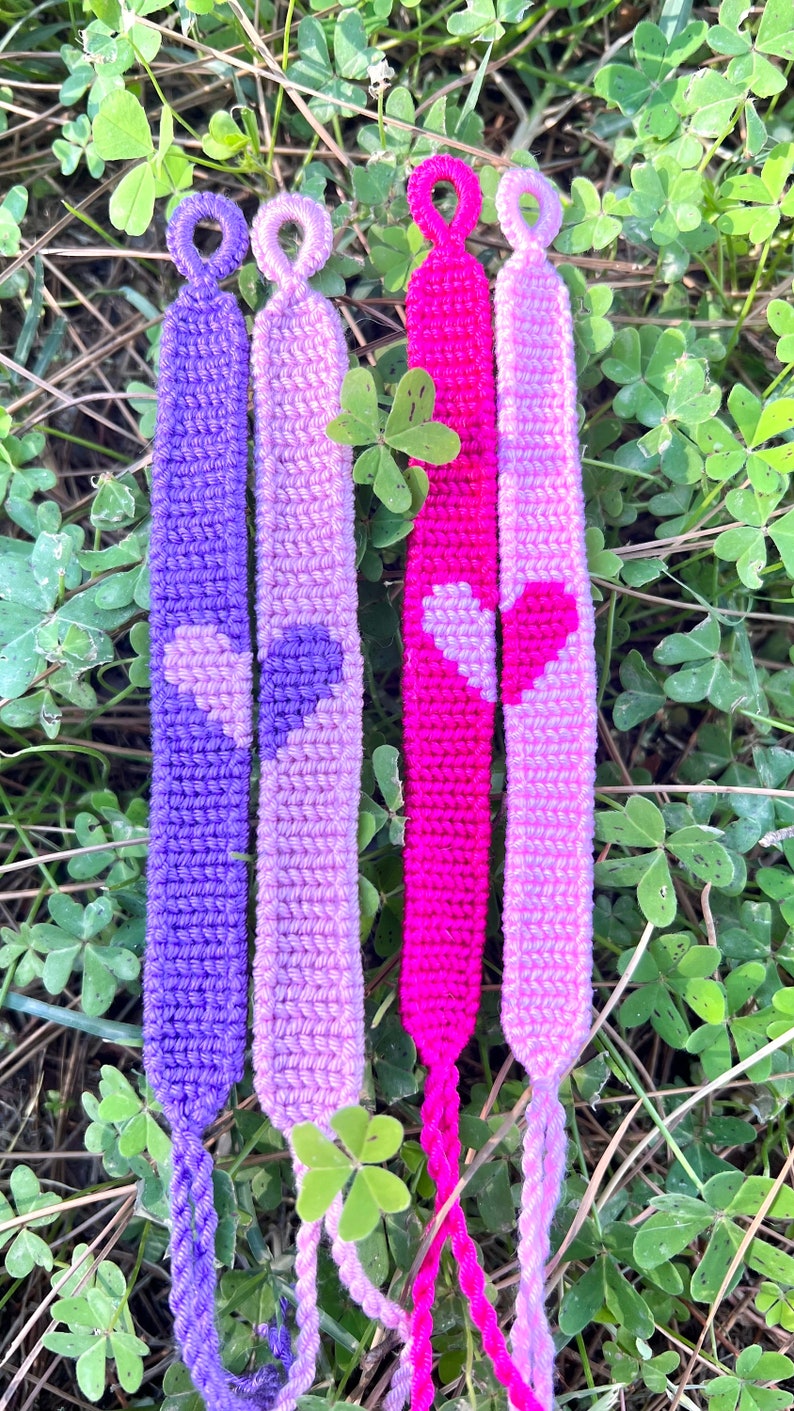 Matching Heart Bracelet, Half Heart Bracelet, Woven Heart Bracelet ...
