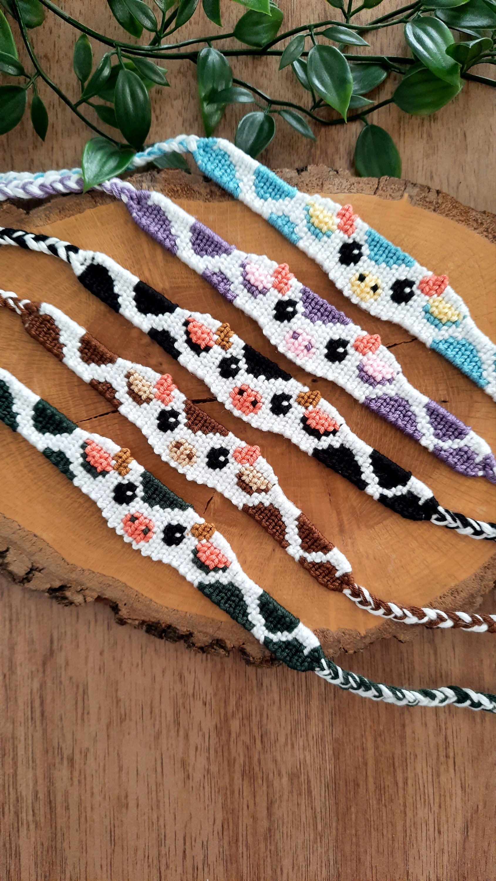 Cow Bracelet, Cow Woven Friendship Bracelet, Cow Handmade Knotted ...