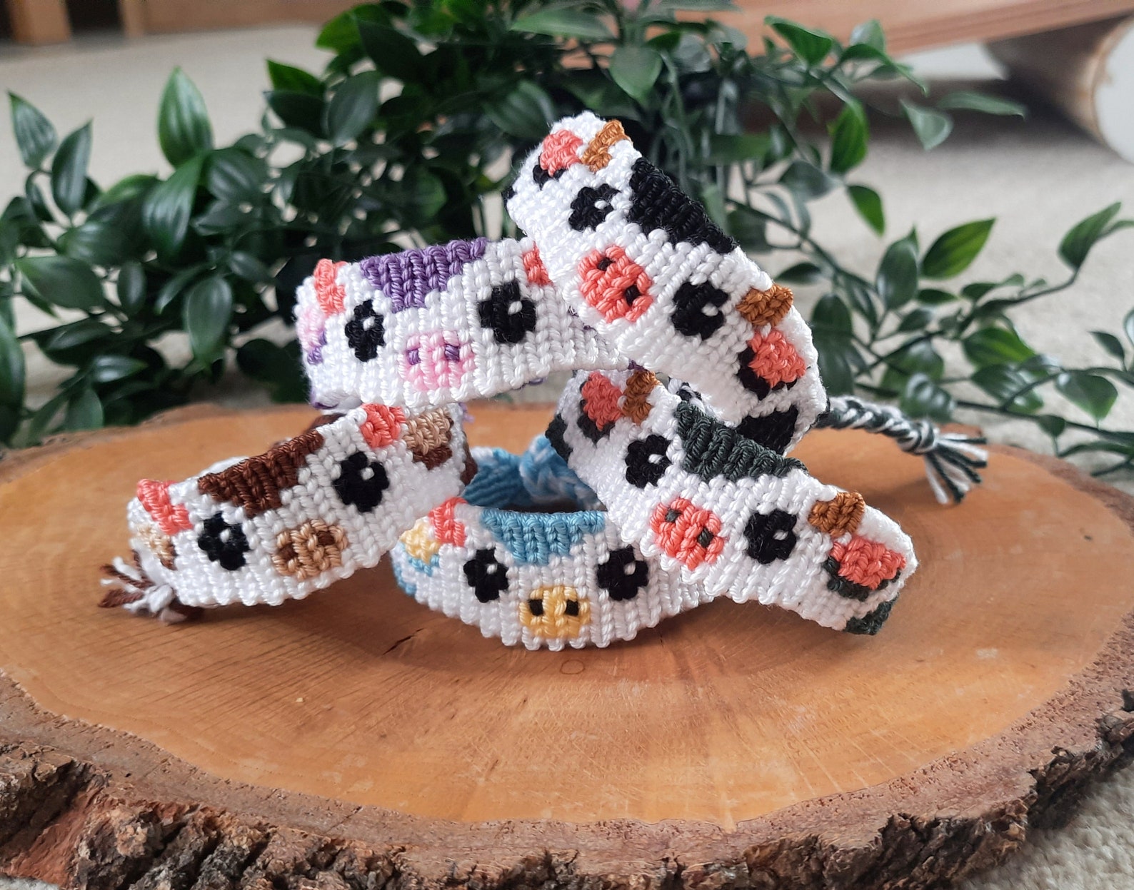 Cow Bracelet, Cow Woven Friendship Bracelet, Cow Handmade Knotted ...