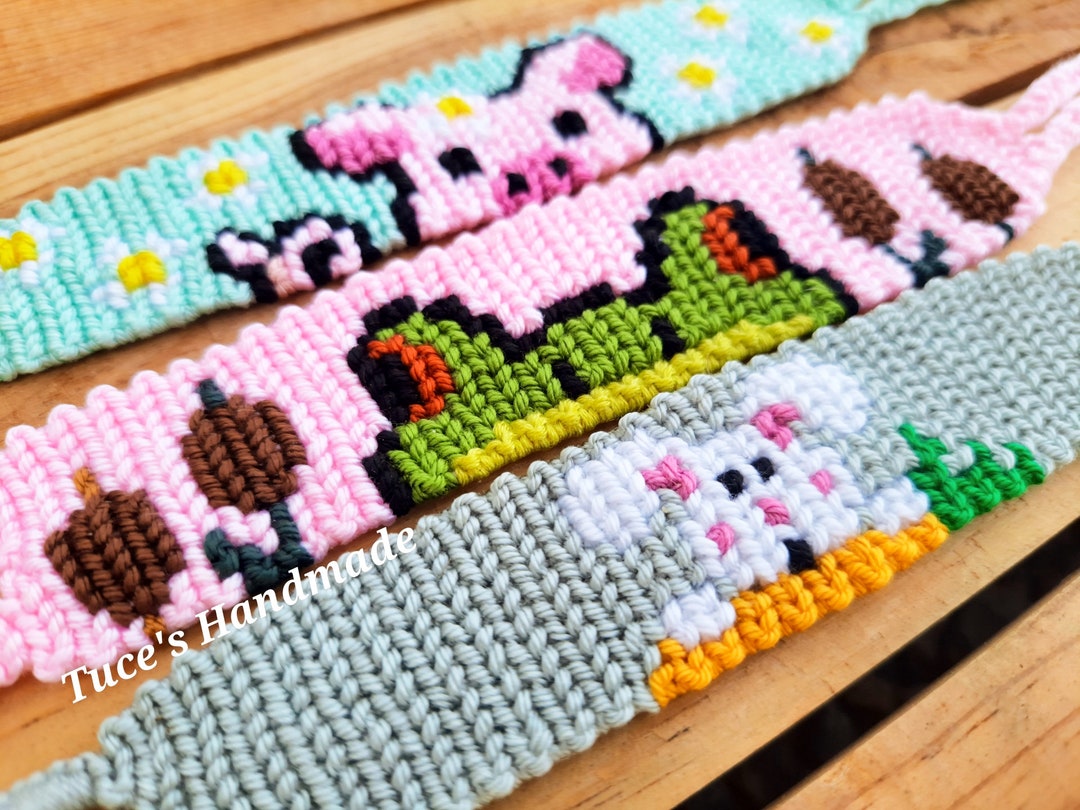 Animal Bracelet Woven, Pig Bracelet, Frog Bracelet, Rabbit Bracelet ...