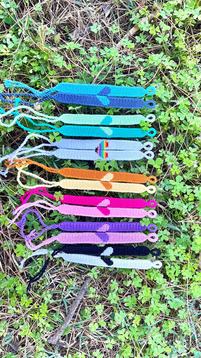 Matching Heart Bracelet, Half Heart Bracelet, Woven Heart Bracelet ...