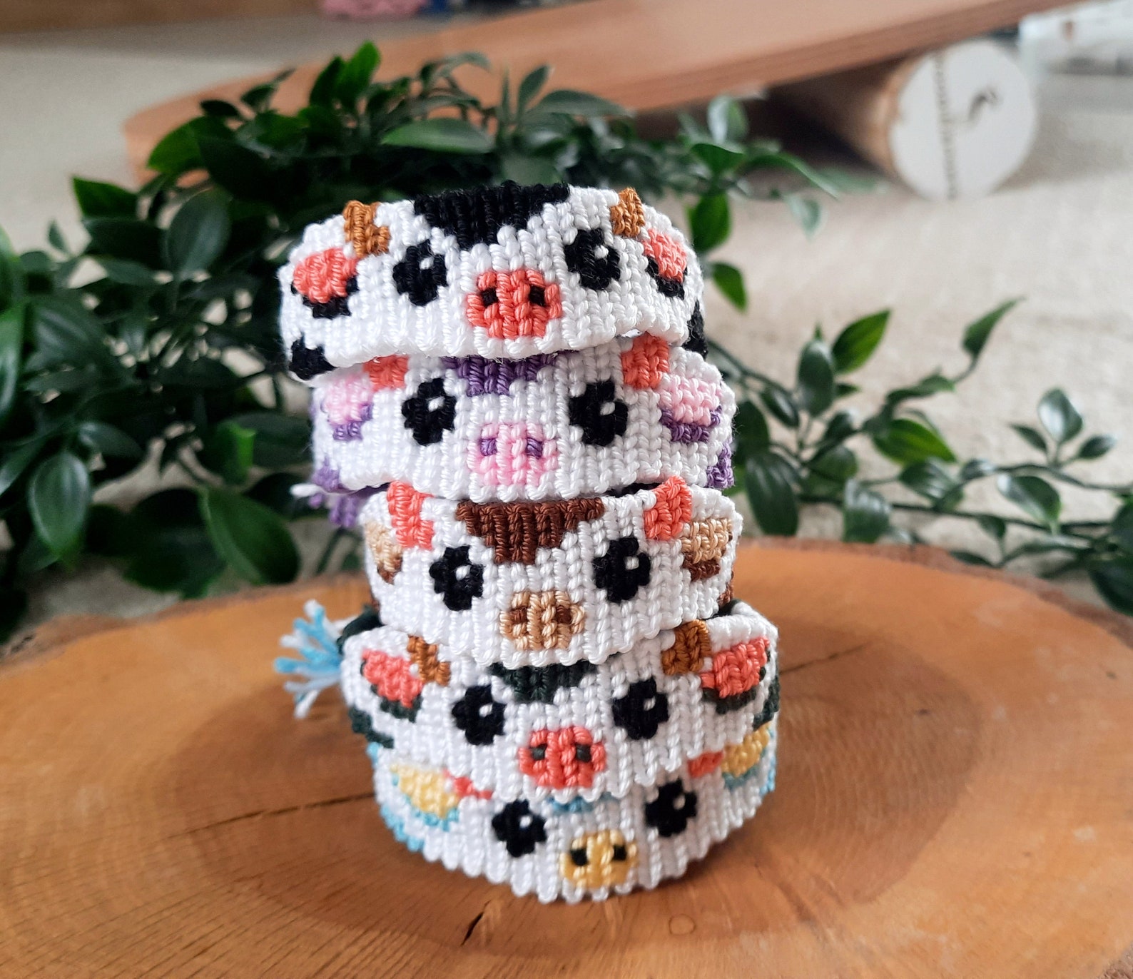 Cow Bracelet, Cow Woven Friendship Bracelet, Cow Handmade Knotted ...