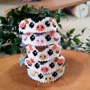 Cow Bracelet, Cow Woven Friendship Bracelet, Cow Handmade Knotted ...