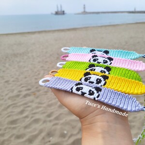 Panda Bracelets, Panda Bracelet Woven, Panda, Handmade Panda Bracelet ...