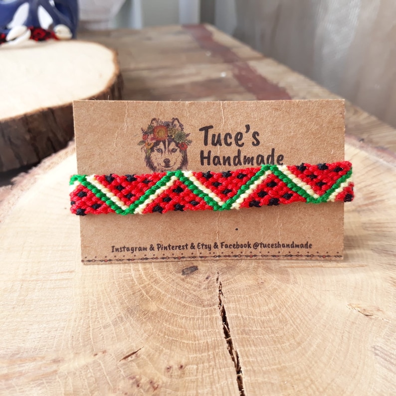 Watermelon Bracelet, Watermelon, Watermelon Friendship Bracelet, Fruit ...