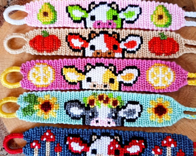 Cow Print Friendship Bracelet Cow Macrame Bracelet - Etsy Canada