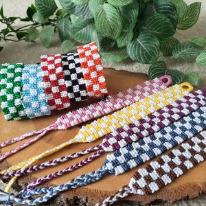 Checkers Bracelet, Friendship Bracelet, Alpha Bracelet, Checkered ...