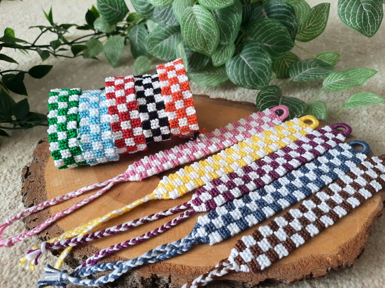 Checkers Bracelet, Friendship Bracelet, Alpha Bracelet, Checkered ...