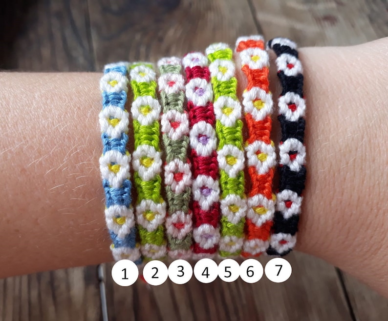 Friendship Bracelet, Flower Bracelet, Handmade Bracelet, Bracelet ...