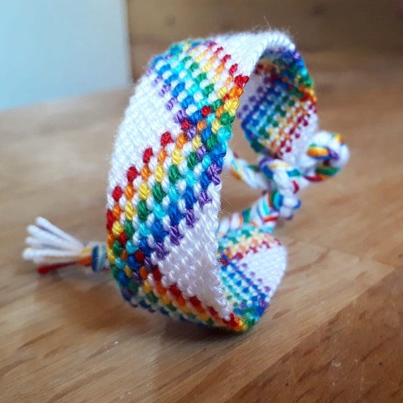 Rainbow Friendship Bracelet Colorful Woven Friendship | Etsy