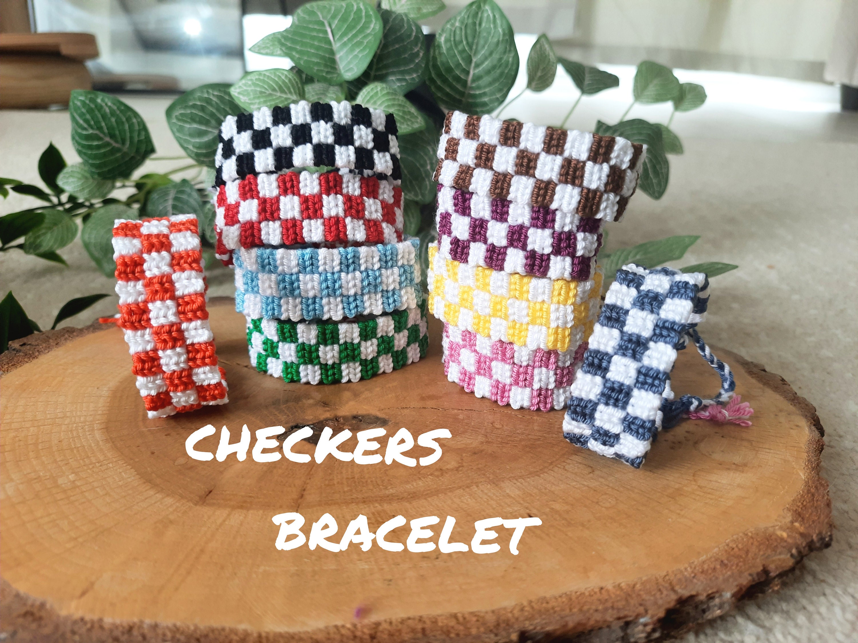 Checkers Bracelet, Friendship Bracelet, Alpha Bracelet, Checkered ...