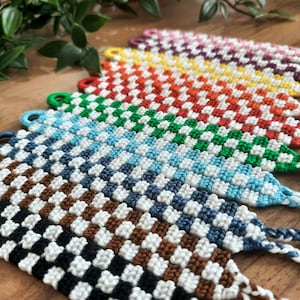 Checkers Bracelet, Friendship Bracelet, Alpha Bracelet, Checkered ...