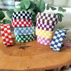 Checkers Bracelet, Friendship Bracelet, Alpha Bracelet, Checkered ...