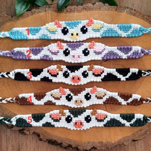 Cow Bracelet, Cow Woven Friendship Bracelet, Cow Handmade Knotted ...