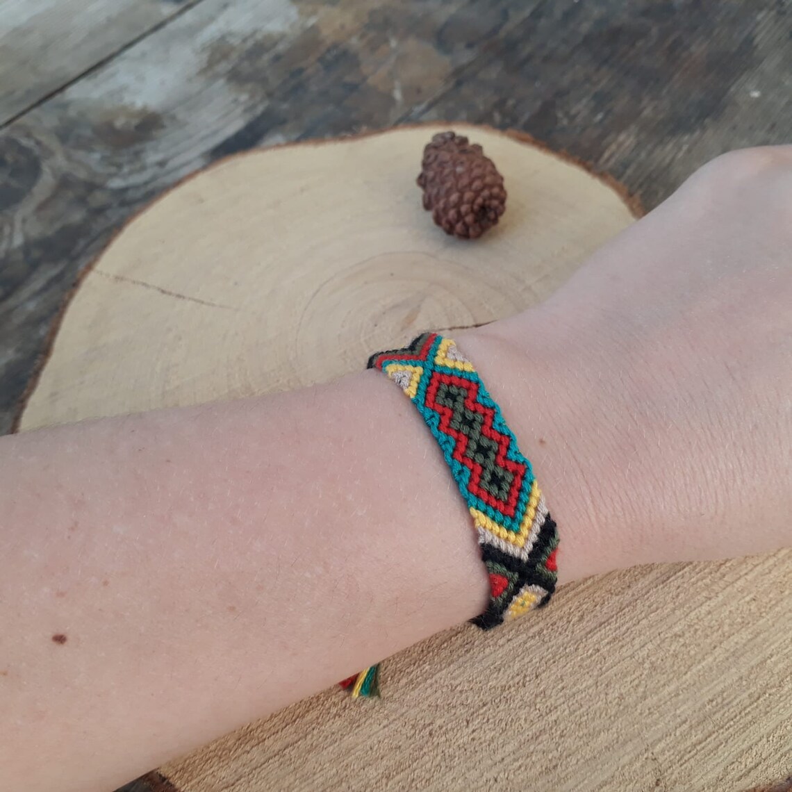 Hippie Bracelet, Friendship Bracelet, Colourful Bracelet, Green, Black ...