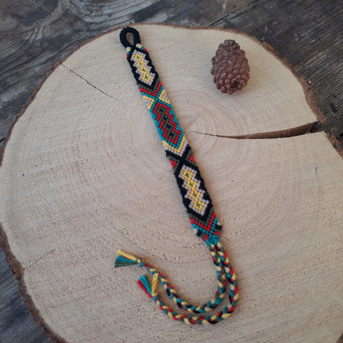Hippie Bracelet, Friendship Bracelet, Colourful Bracelet, Green, Black ...