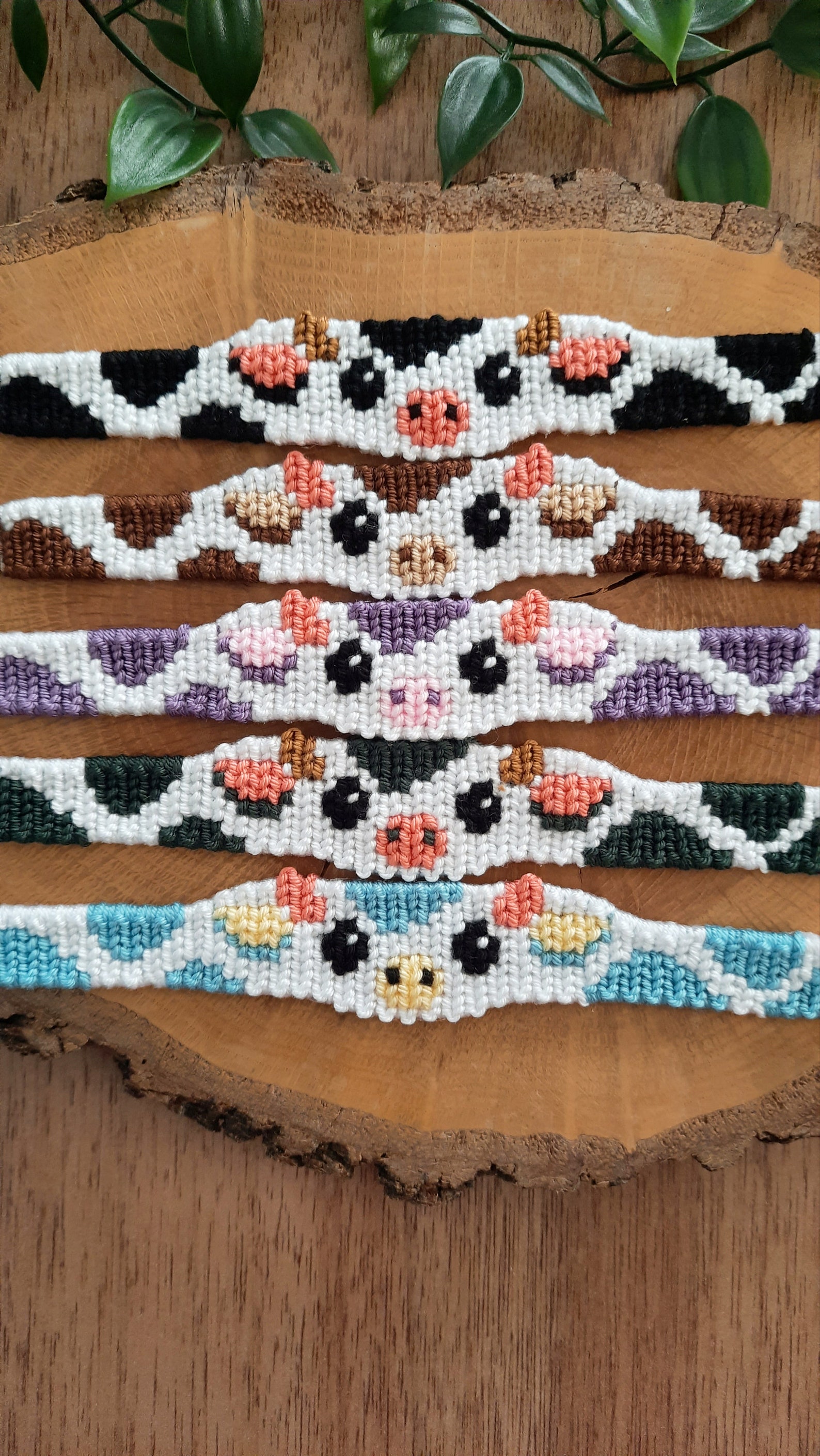 Cow Bracelet, Cow Woven Friendship Bracelet, Cow Handmade Knotted ...