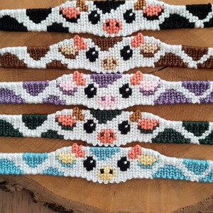 Cow Bracelet, Cow Woven Friendship Bracelet, Cow Handmade Knotted ...
