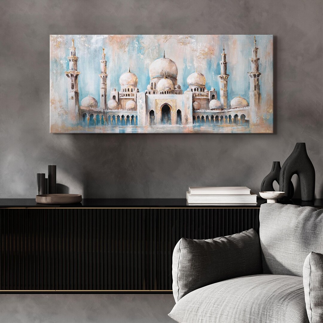 Original Painting Islamic Architecture | Abstract Mosque Wall Art ...
