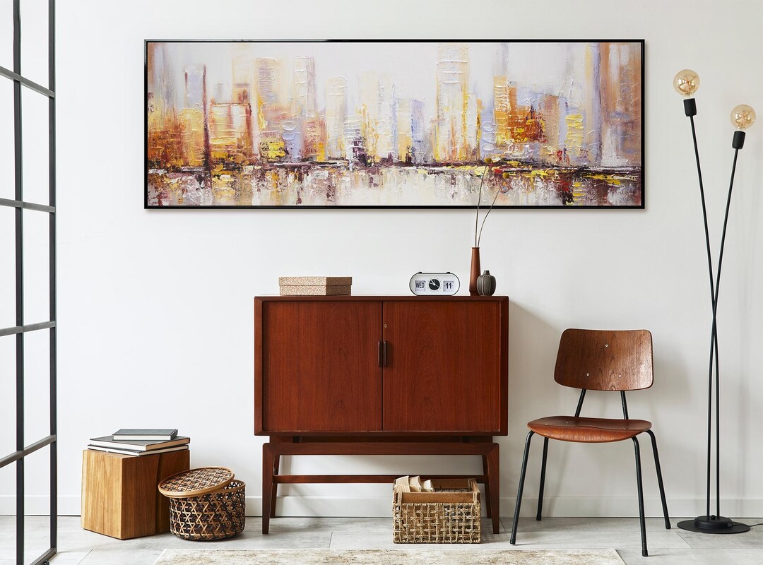 Unique Home Decor, Framed Artwork Landscapes, Acrylic Painting Abstract ...