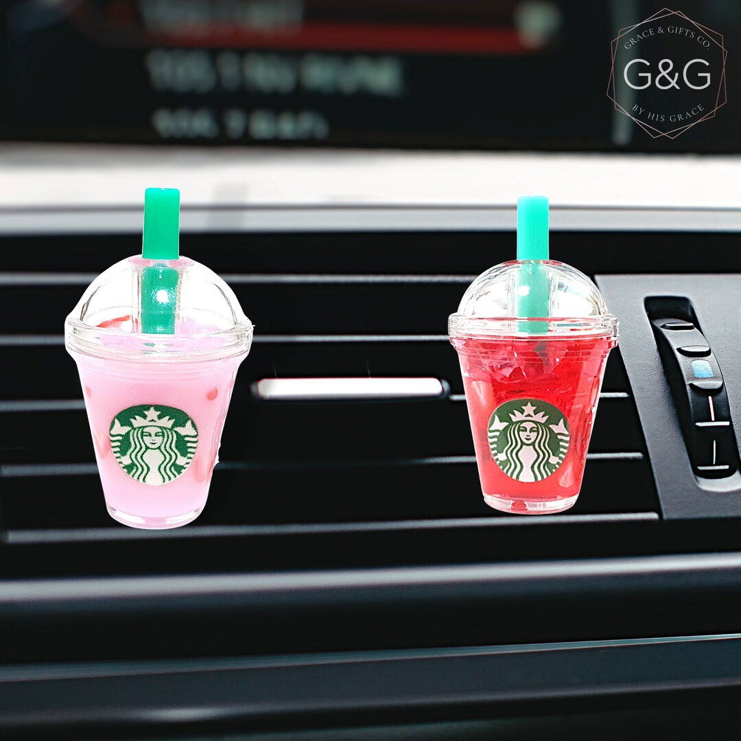 Starbucks Strawberry Acai Refresher Pink Drink Car Vent Clip Etsy